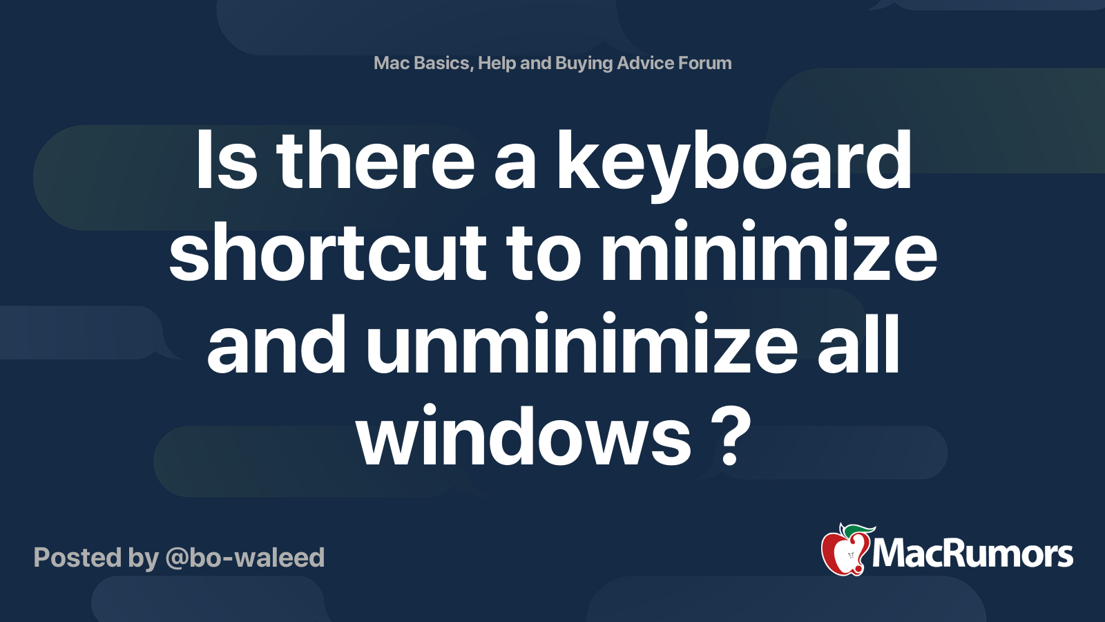 Is there a keyboard shortcut to minimize and unminimize all windows ...