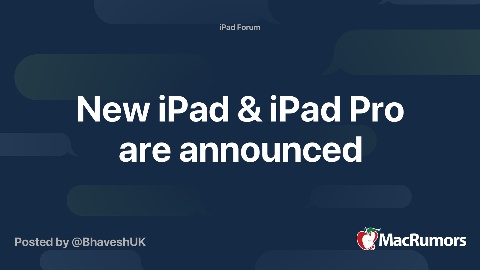 New iPad & iPad Pro are announced | MacRumors Forums