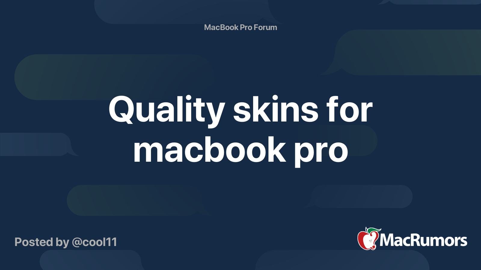 Quality skins for macbook pro | MacRumors Forums