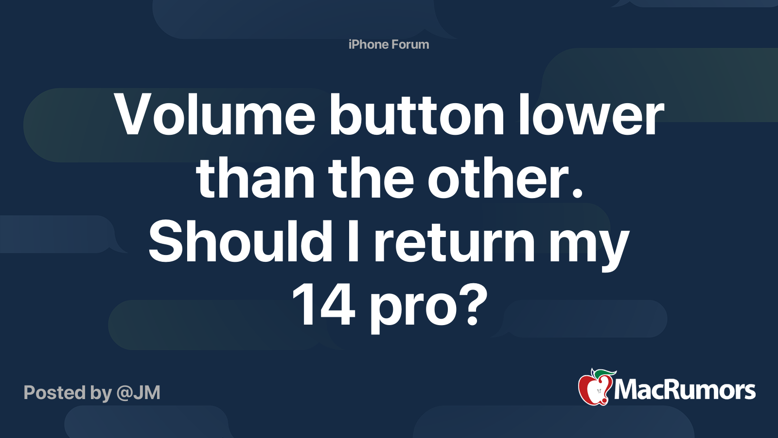 Volume button lower than the other. Should I return my 14 pro? | MacRumors Forums