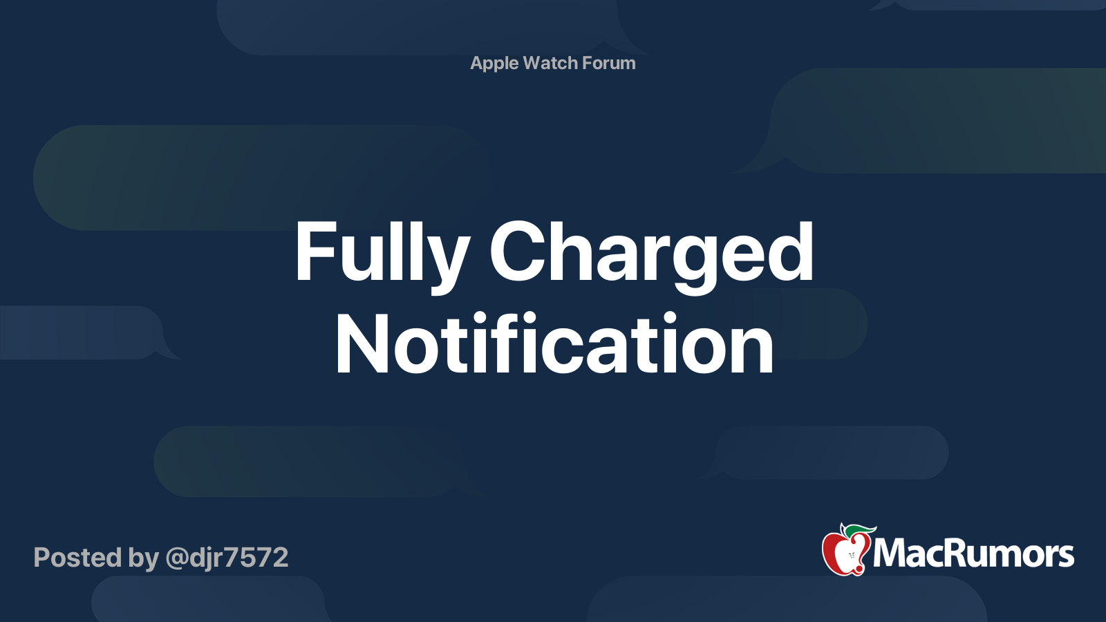 Fully Charged Notification | MacRumors Forums