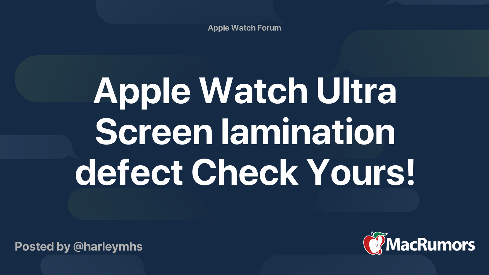 Apple Watch Ultra Screen lamination defect Check Yours! | MacRumors Forums