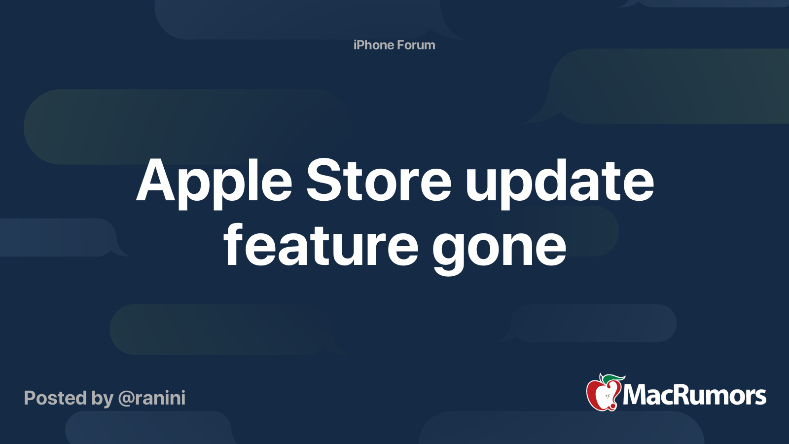 Apple Store update feature gone | MacRumors Forums