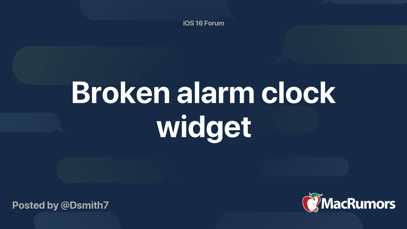 Broken alarm clock widget | MacRumors Forums