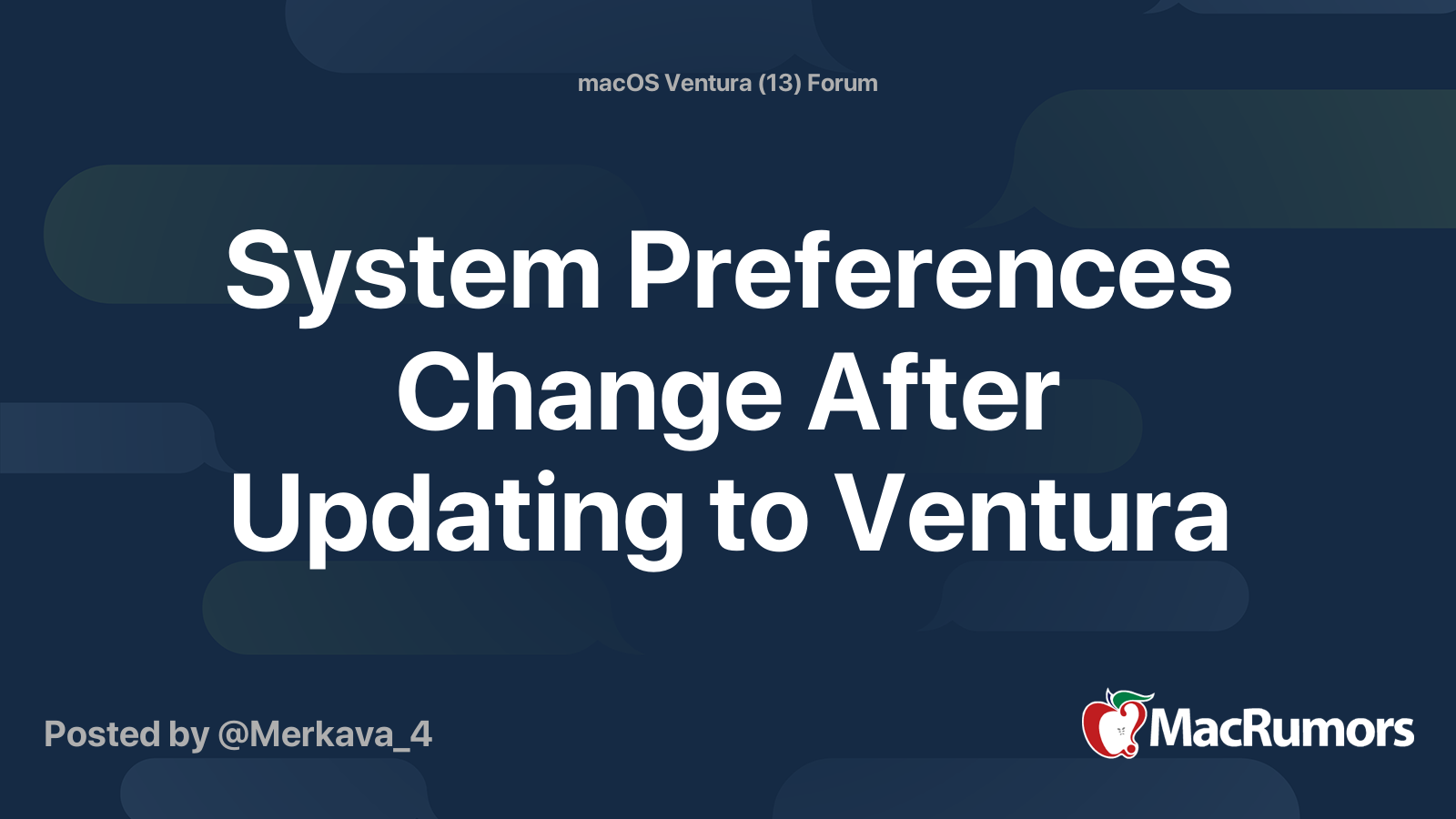 System Preferences Change After Updating to Ventura | MacRumors Forums
