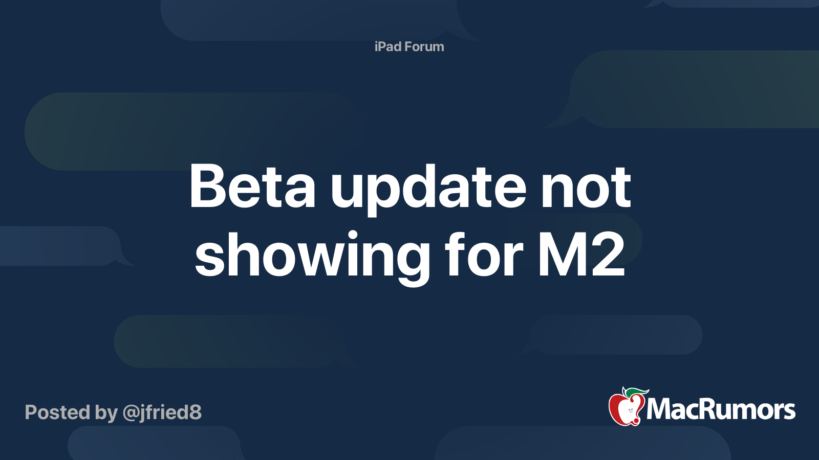 Beta update not showing for M2 | MacRumors Forums