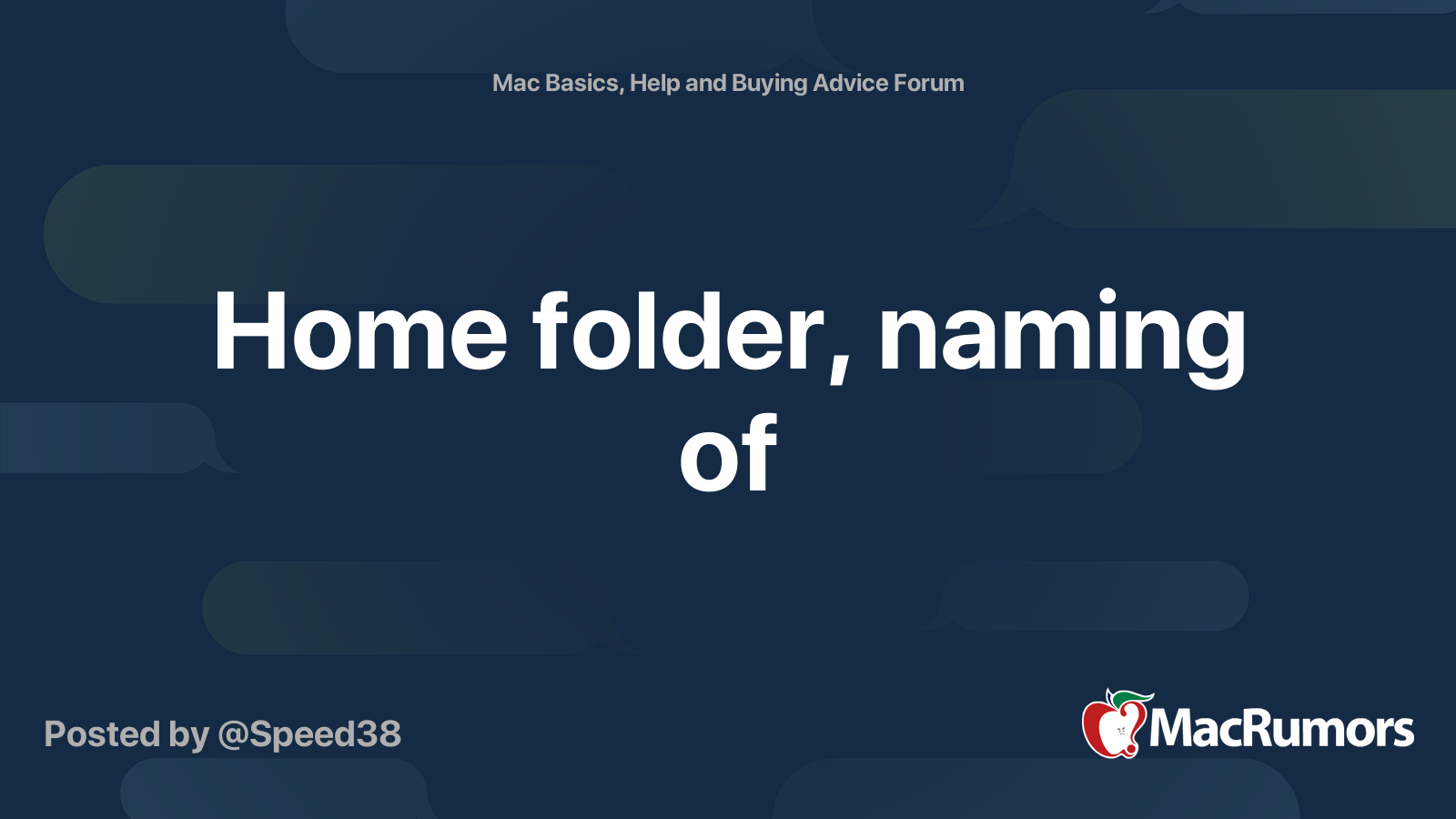Home folder, naming of | MacRumors Forums