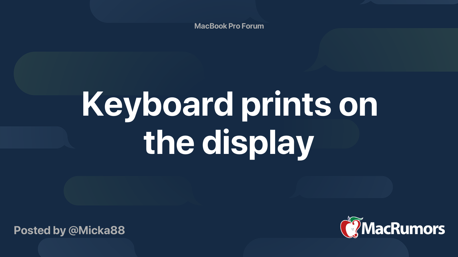Keyboard prints on the display | MacRumors Forums