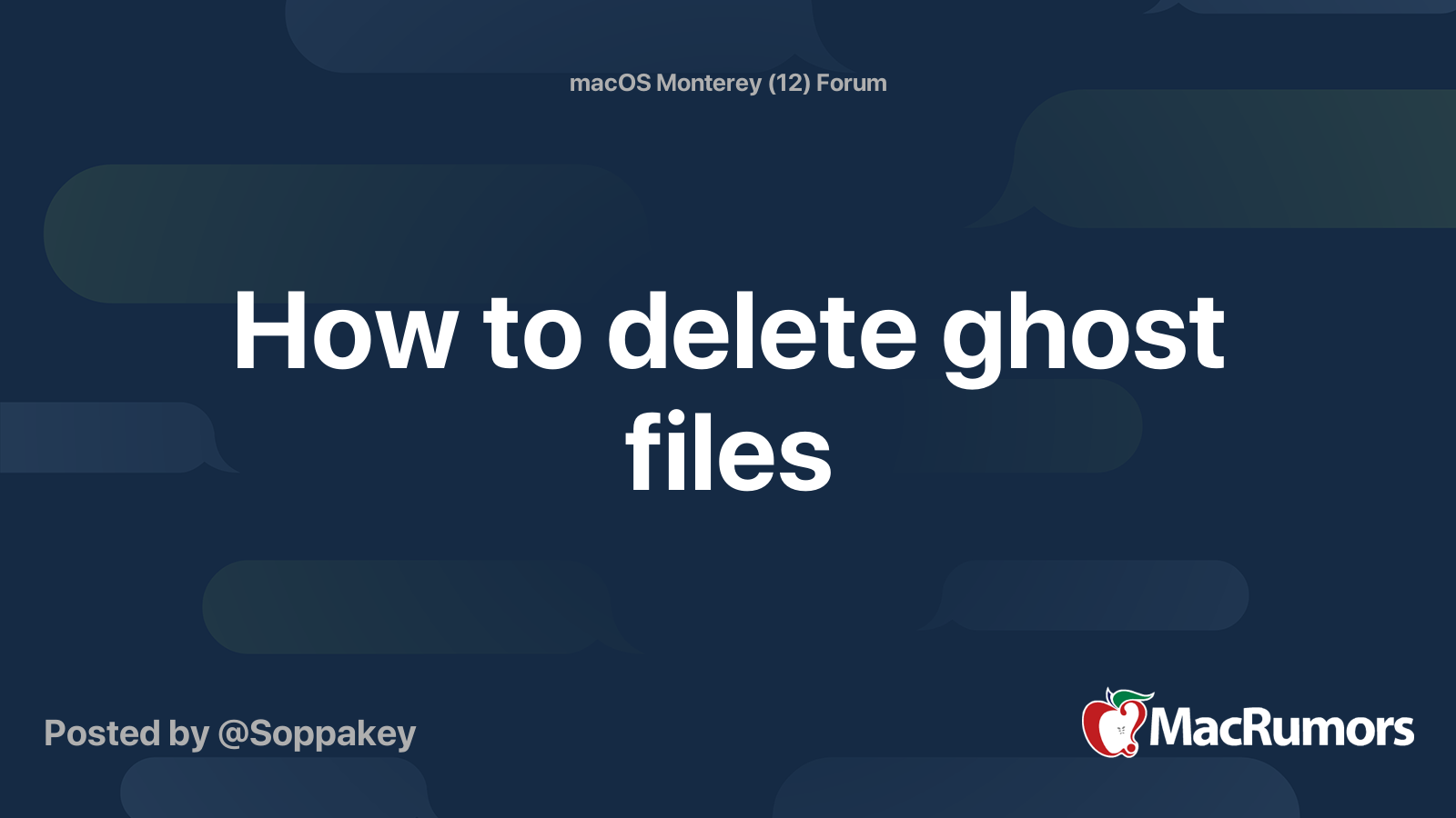 How to delete ghost files | MacRumors Forums