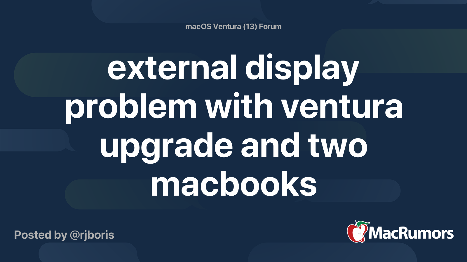 external display problem with ventura upgrade and two macbooks | MacRumors Forums