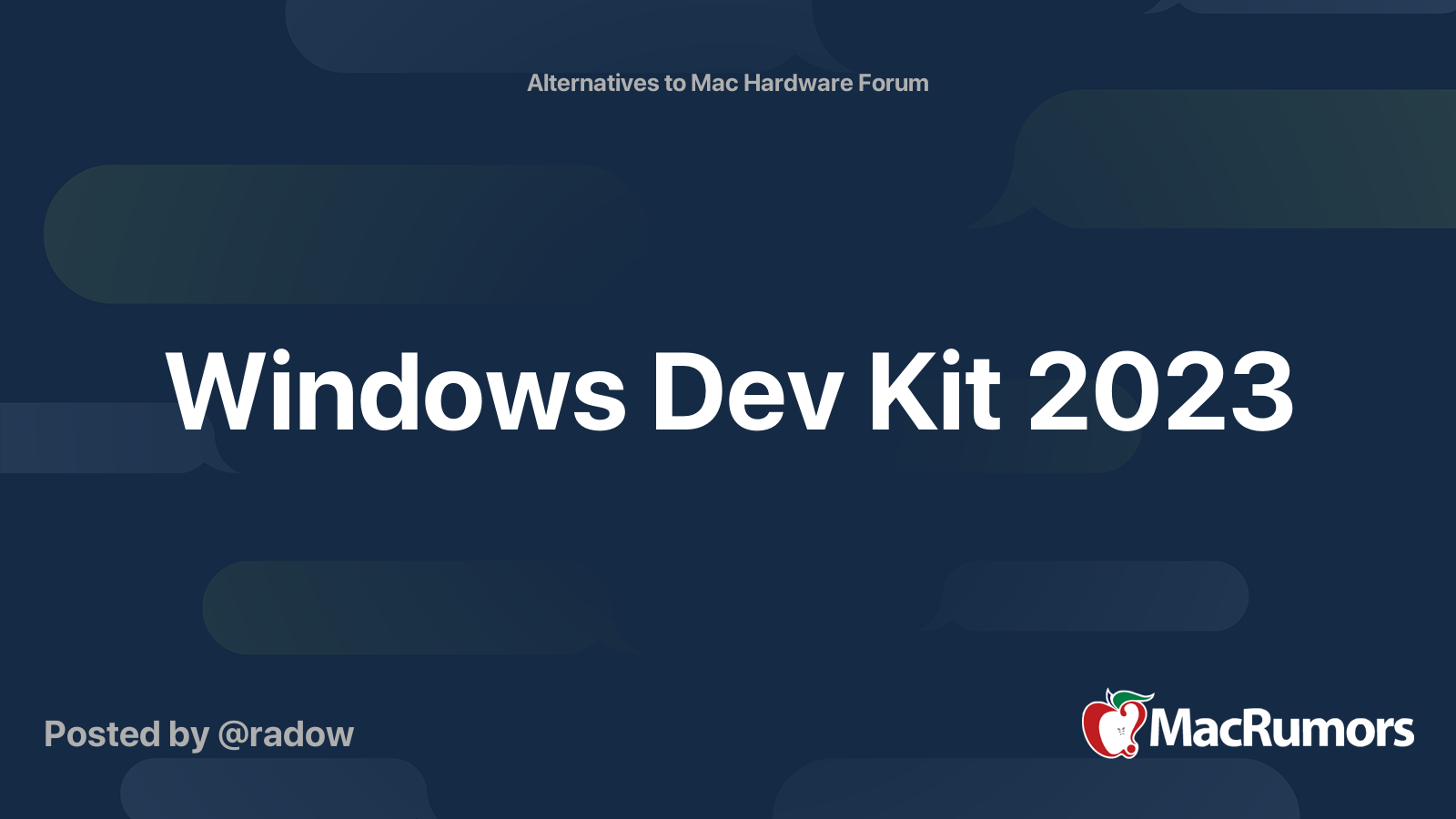 Windows Dev Kit 2023 | MacRumors Forums