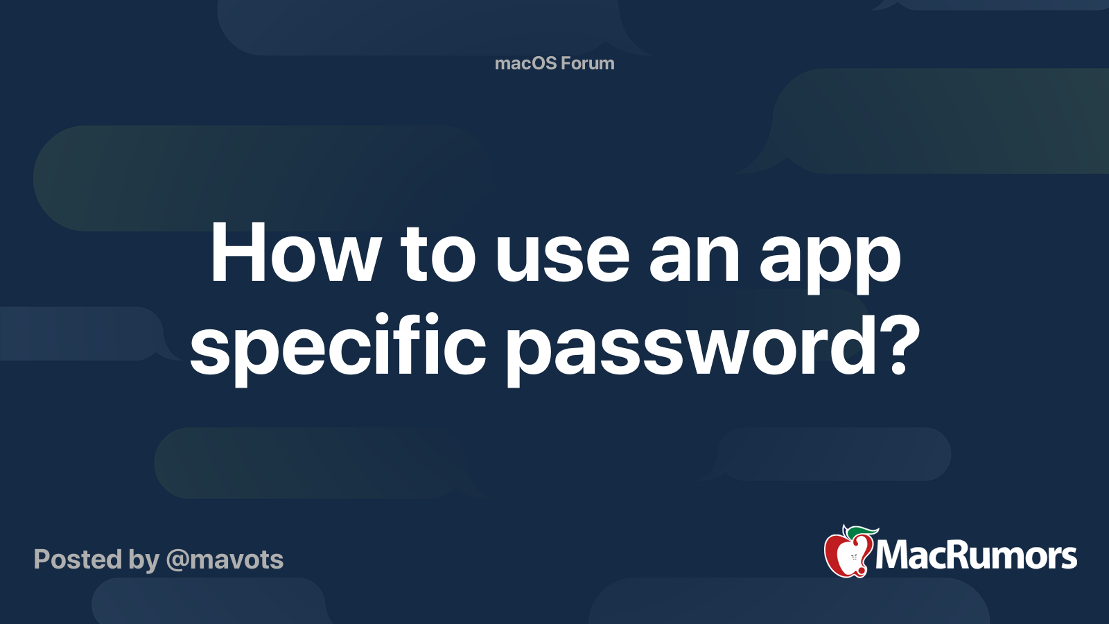 How To Use An App Specific Password Macrumors Forums 