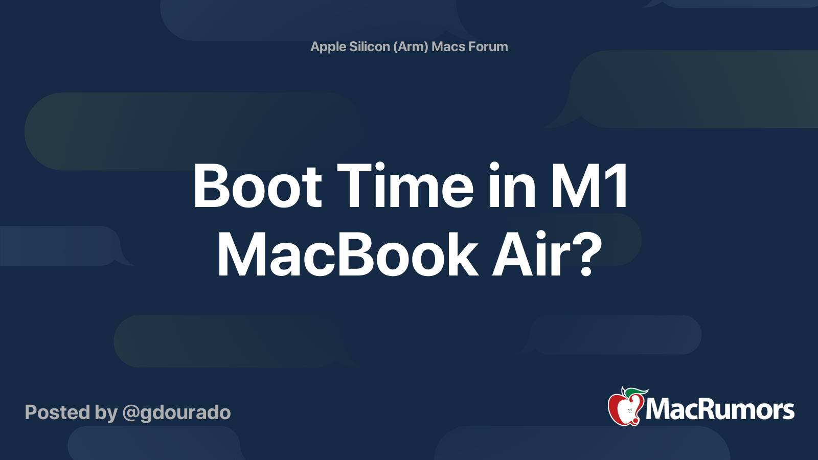 Boot Time in M1 MacBook Air? | MacRumors Forums