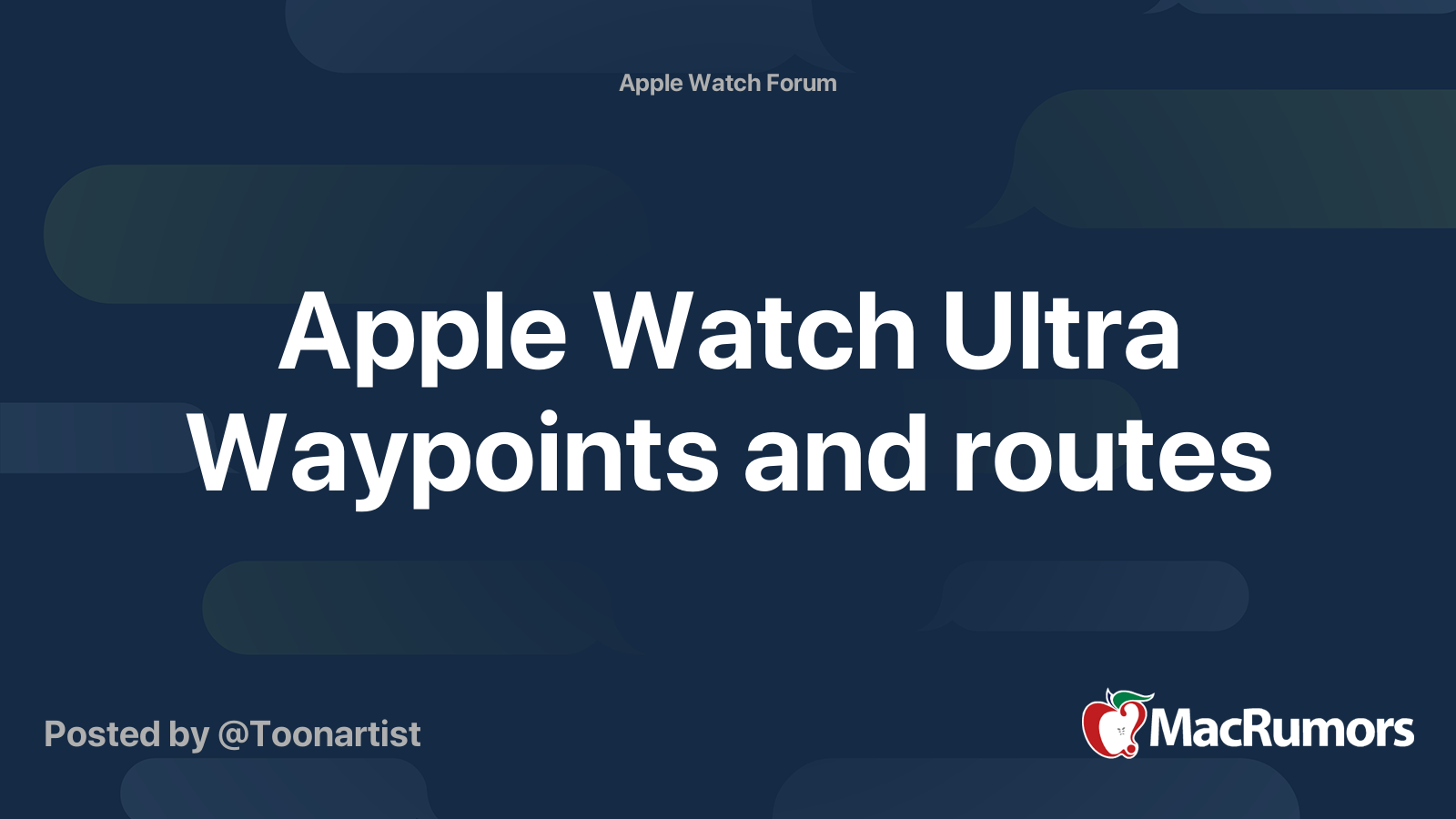 Apple Watch Ultra Waypoints and routes | MacRumors Forums