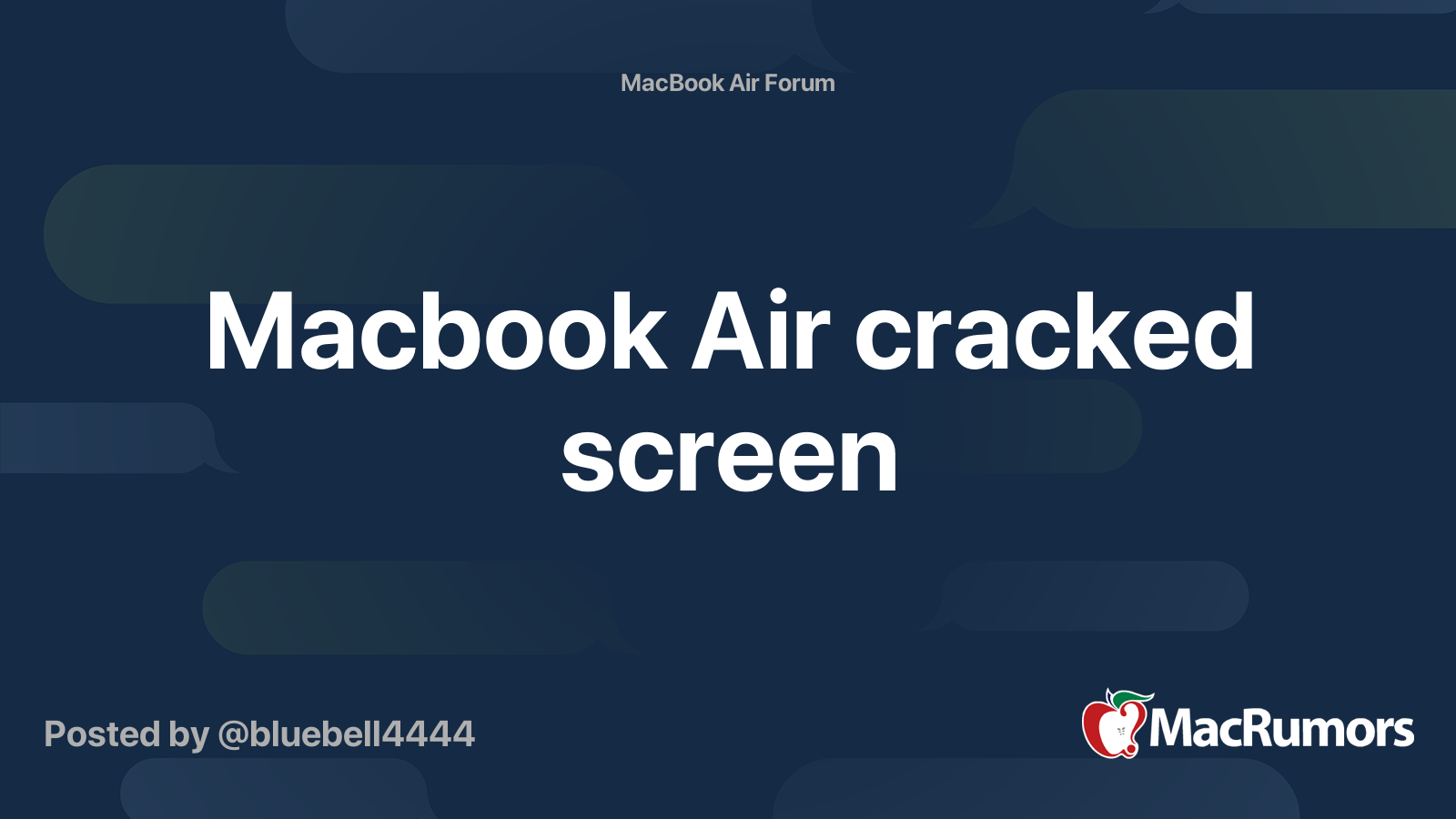 Macbook Air cracked screen | MacRumors Forums