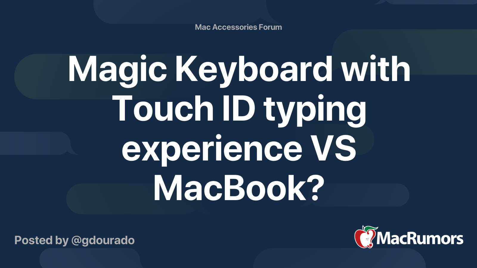 Magic Keyboard with Touch ID typing experience VS MacBook? | MacRumors Forums