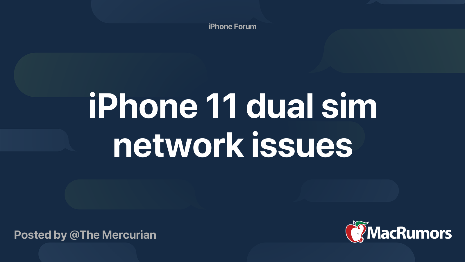 iPhone 11 dual sim network issues | MacRumors Forums