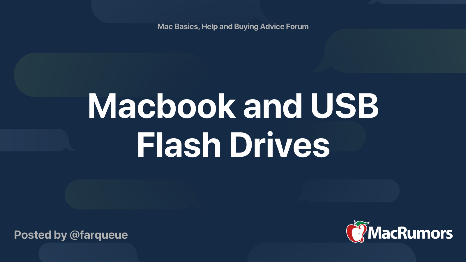 Macbook and USB Flash Drives | MacRumors Forums