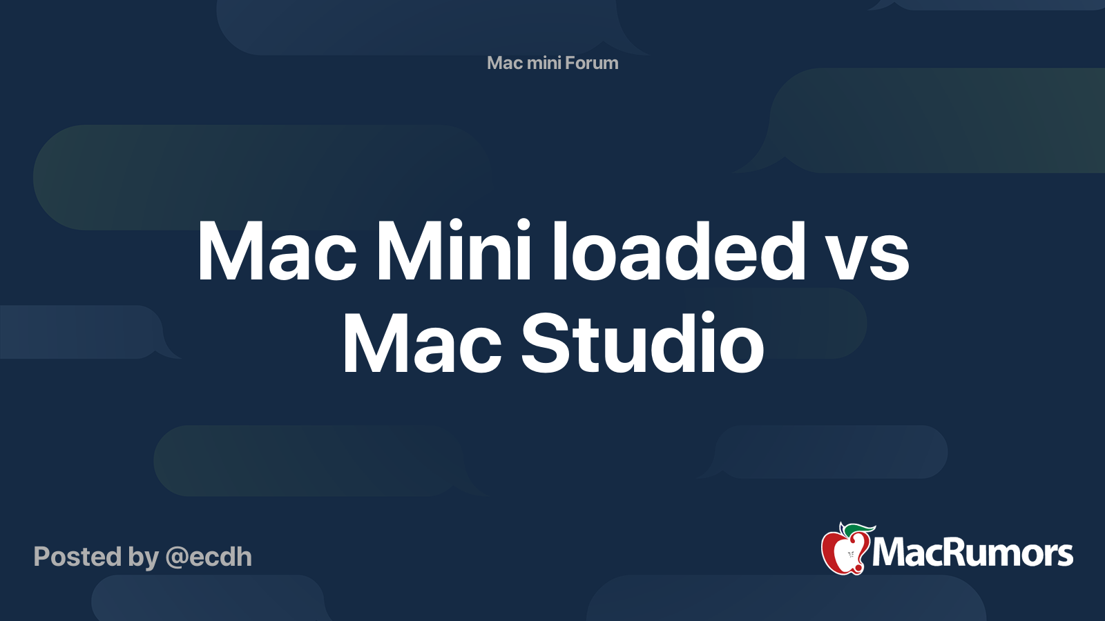 Mac Mini loaded vs Mac Studio | MacRumors Forums
