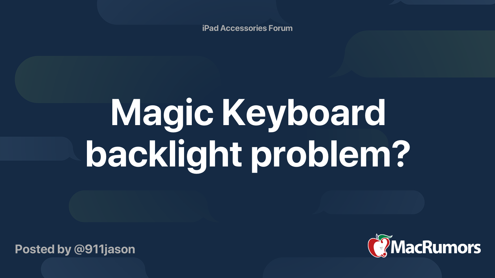 Magic Keyboard backlight problem? | MacRumors Forums