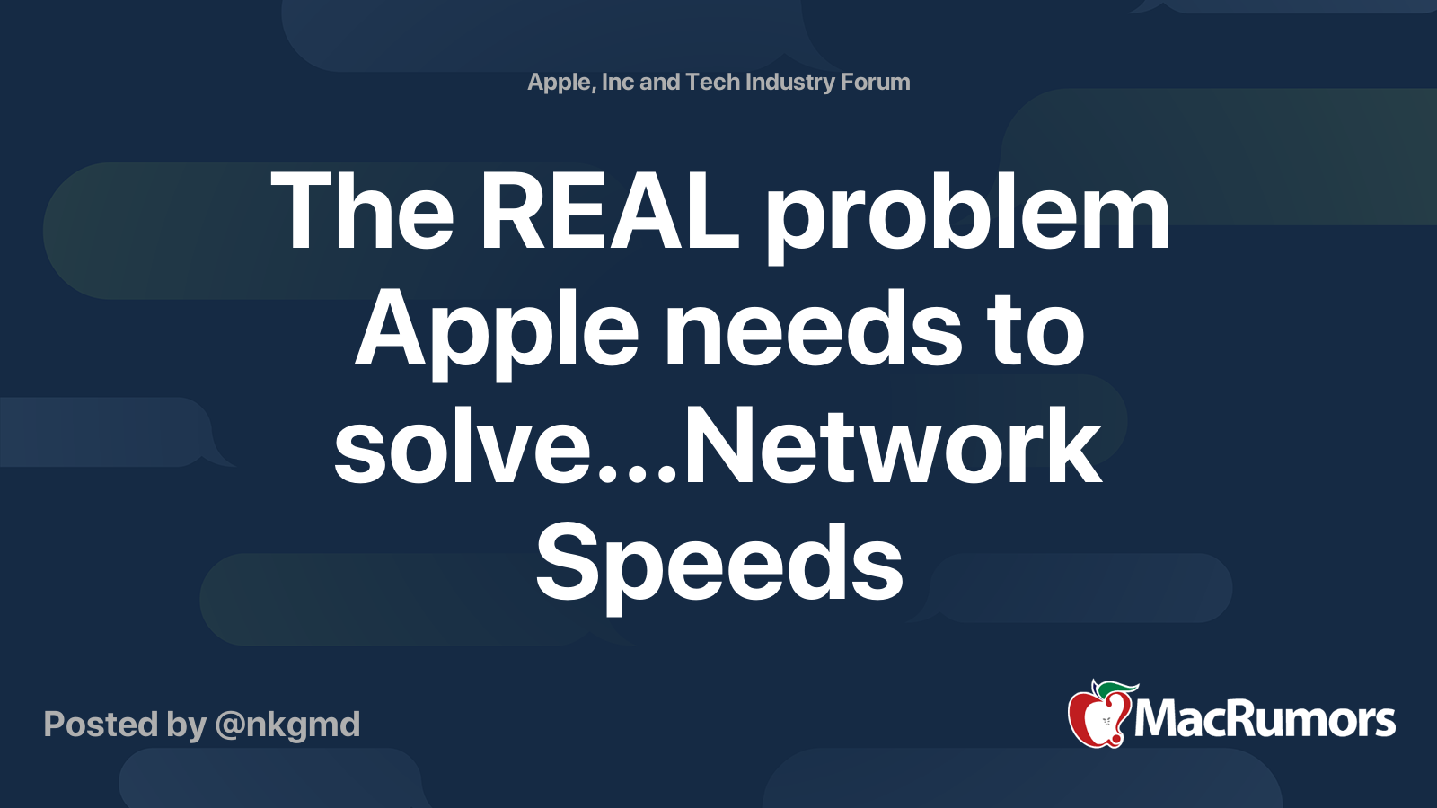 The REAL problem Apple needs to solve...Network Speeds | MacRumors Forums