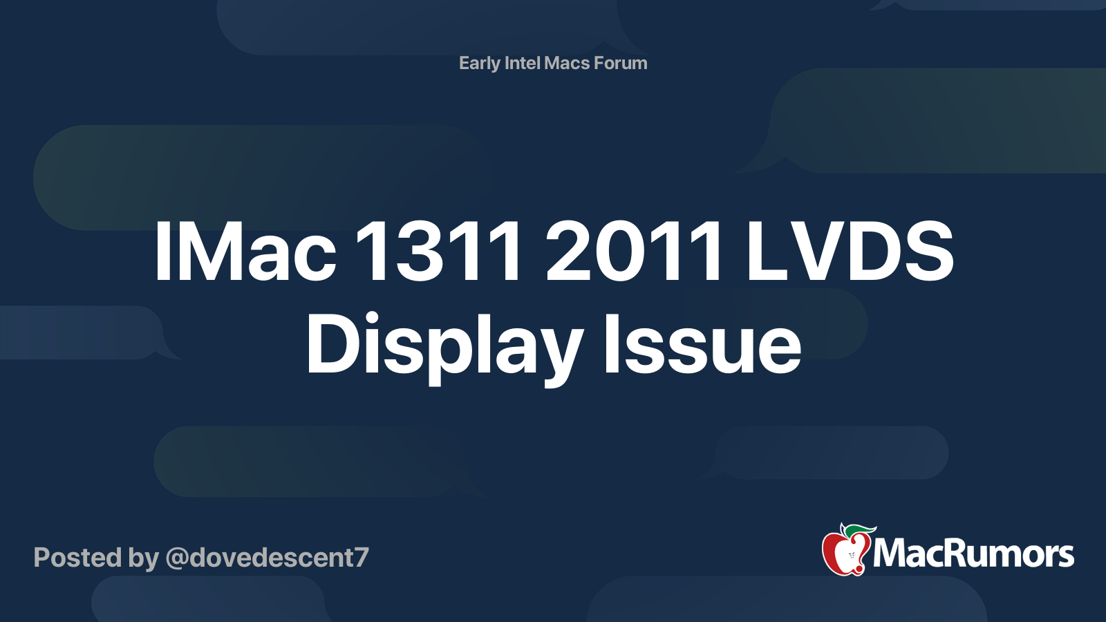 IMac 1311 2011 LVDS Display Issue | MacRumors Forums