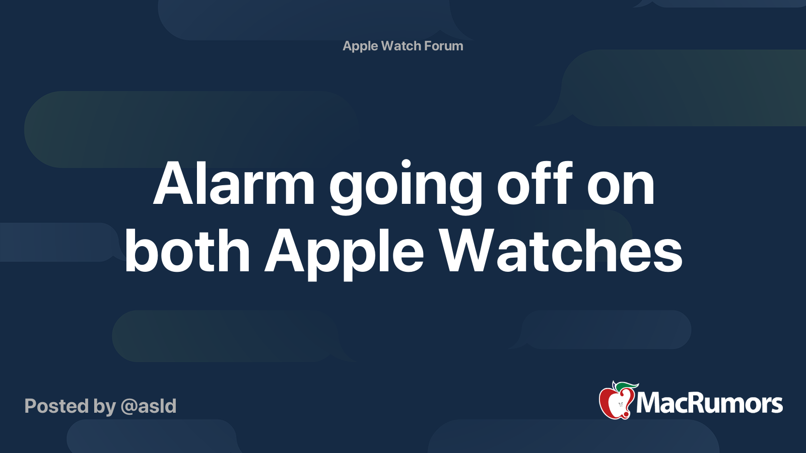 Alarm Going Off On Both Apple Watches Macrumors Forums