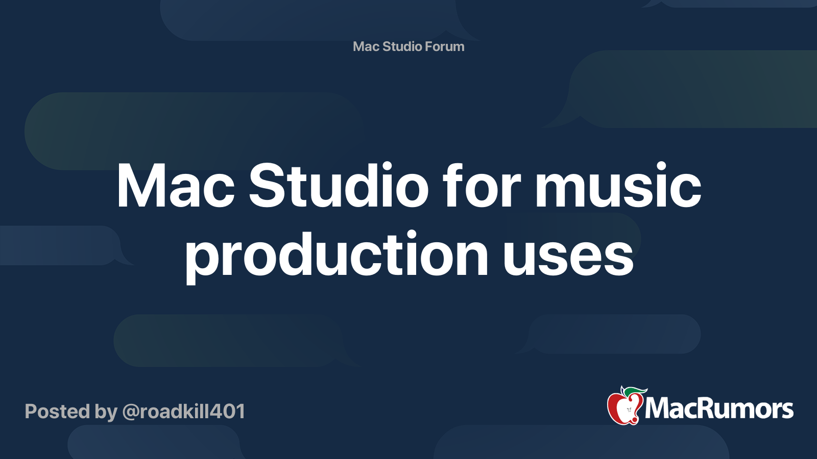 Mac Studio for music production uses | MacRumors Forums