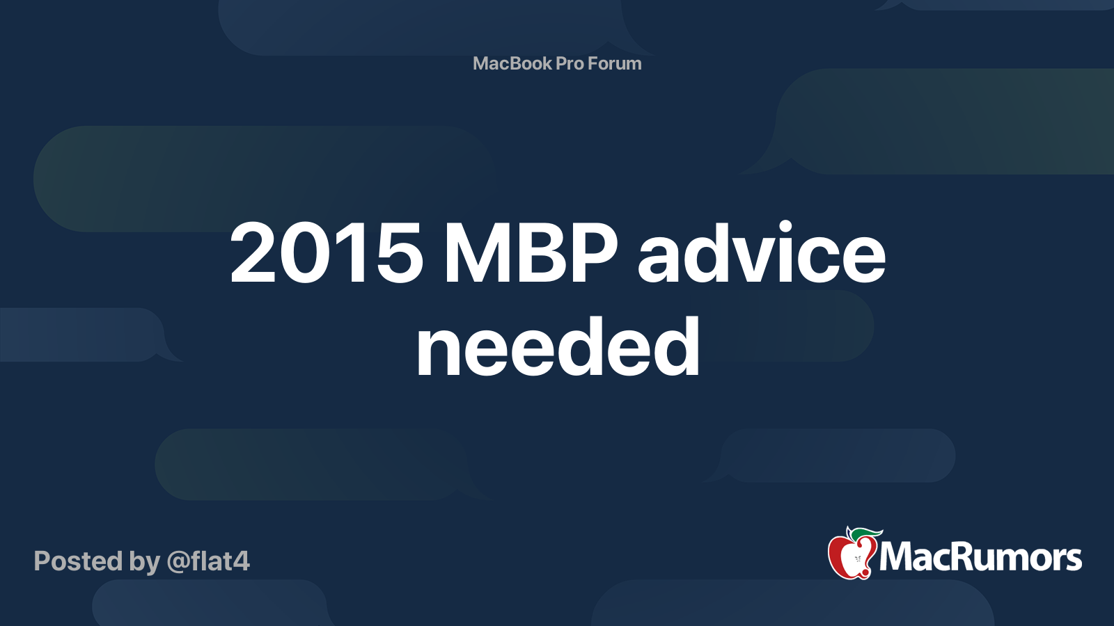 2015 MBP advice needed | MacRumors Forums