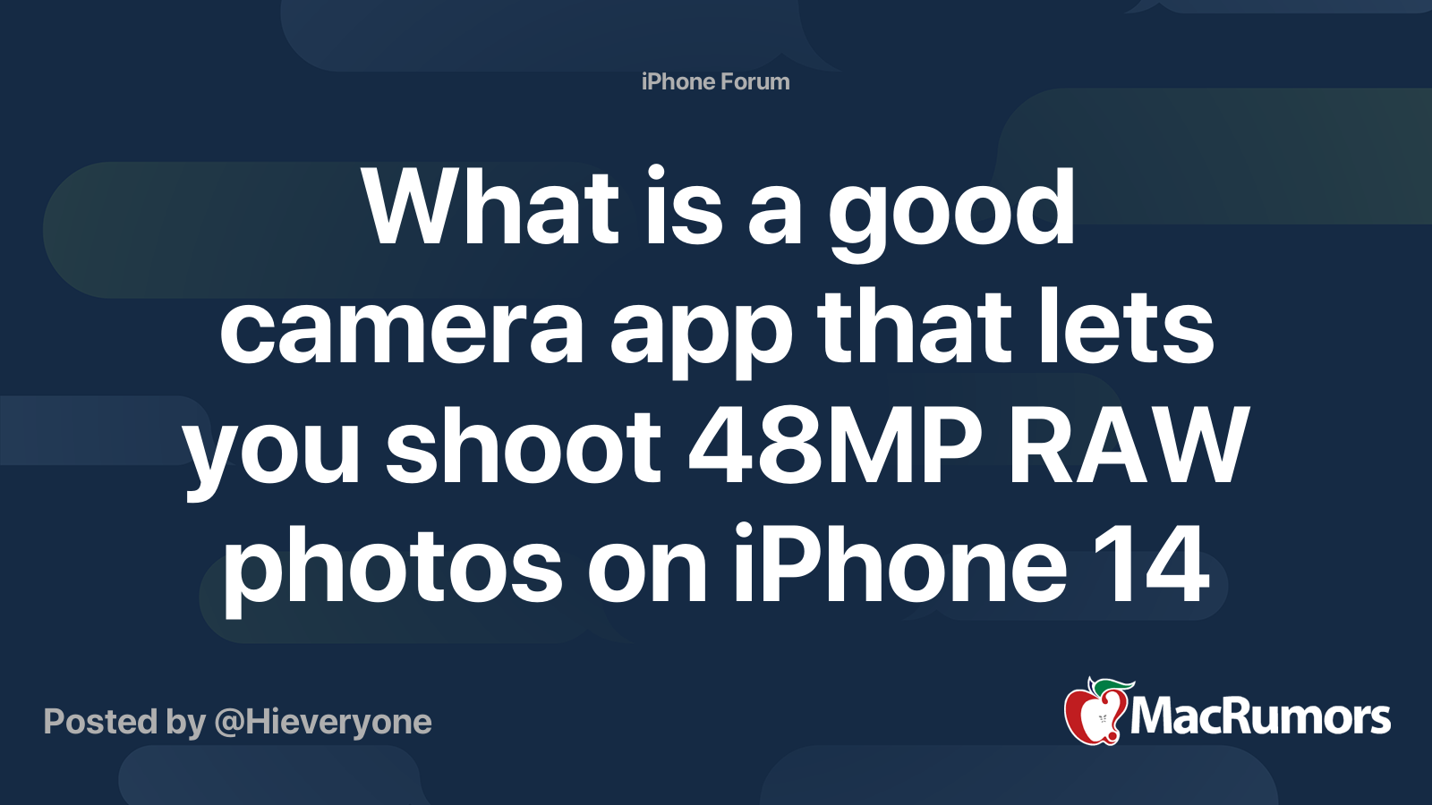 What is a good camera app that lets you shoot 48MP RAW photos on iPhone ...