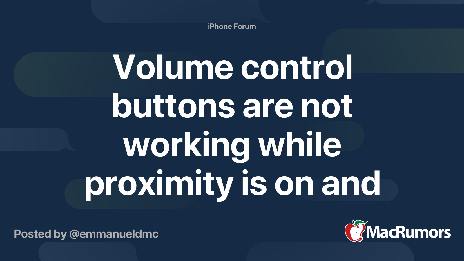 Volume control buttons are not working while proximity is on and display is off | MacRumors Forums