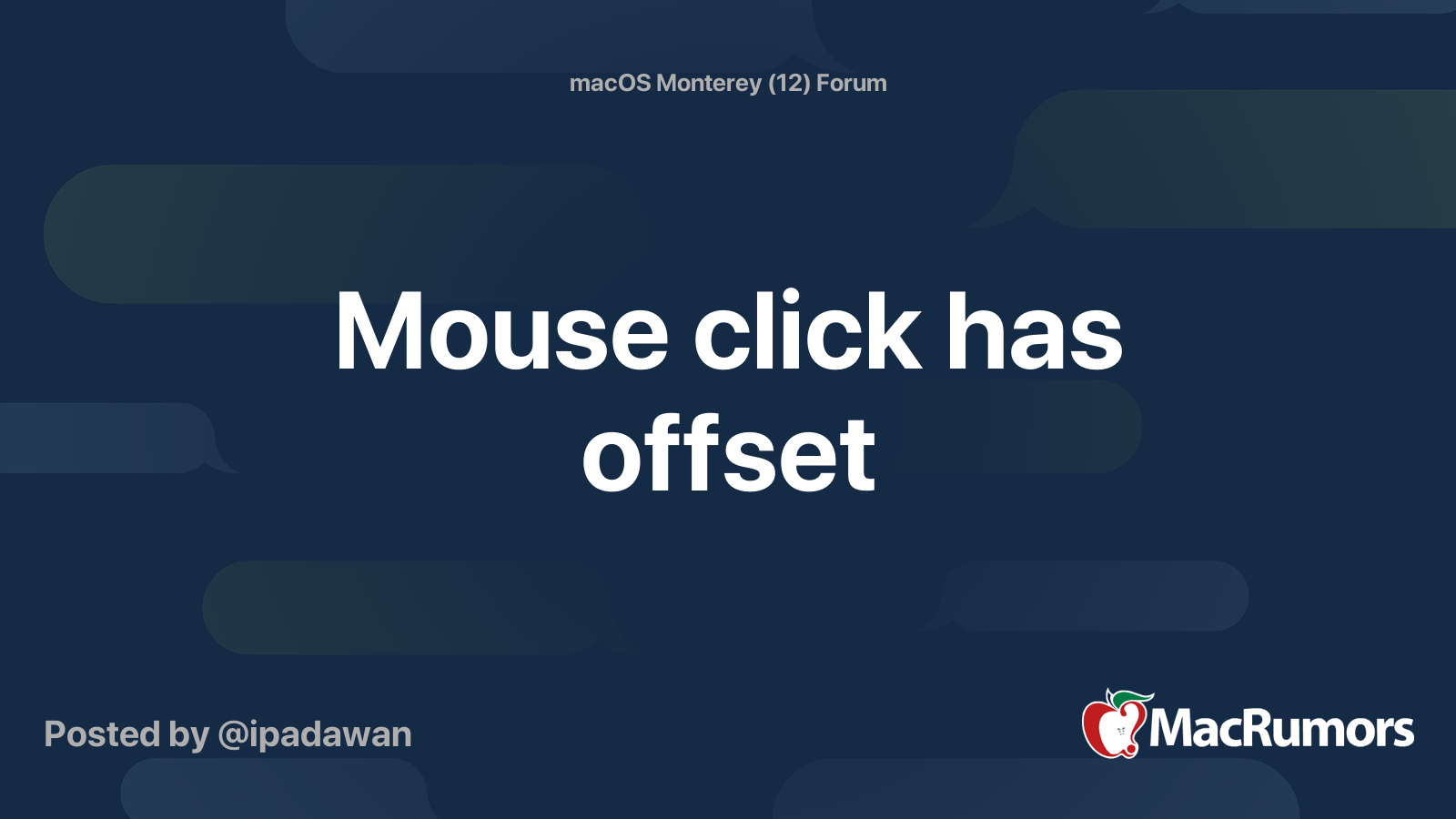 Mouse click has offset | MacRumors Forums