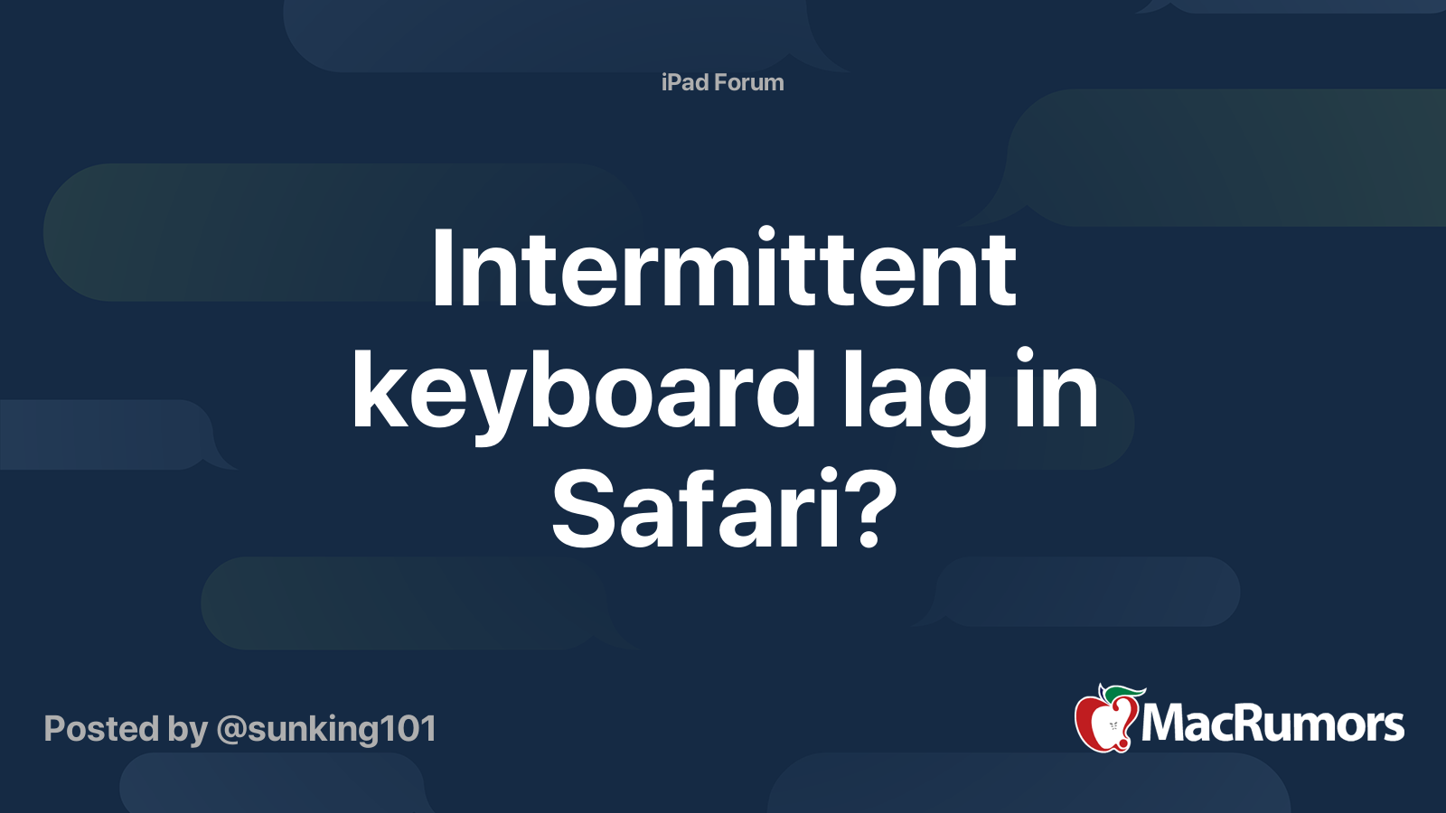 Intermittent keyboard lag in Safari? | MacRumors Forums