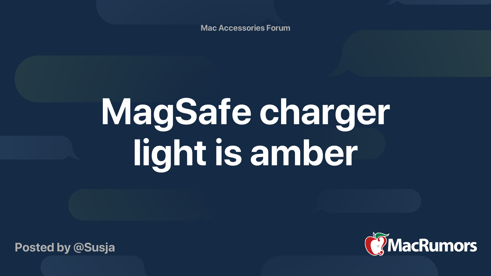 MagSafe charger light is amber | MacRumors Forums
