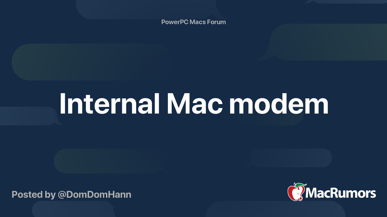 Internal Mac modem | MacRumors Forums
