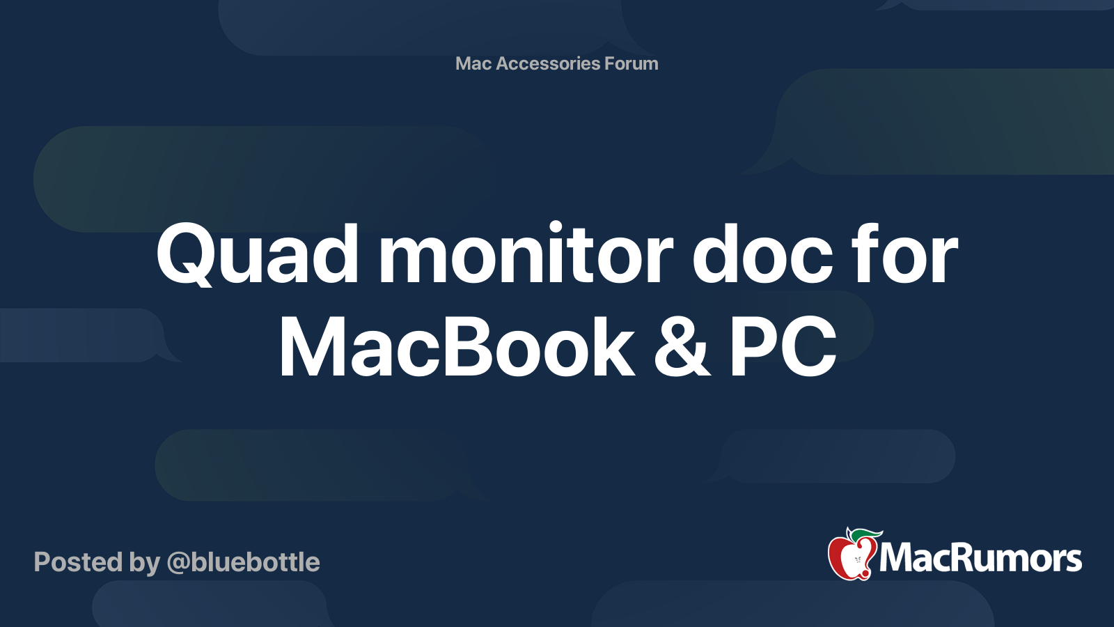 Quad monitor doc for MacBook & PC | MacRumors Forums