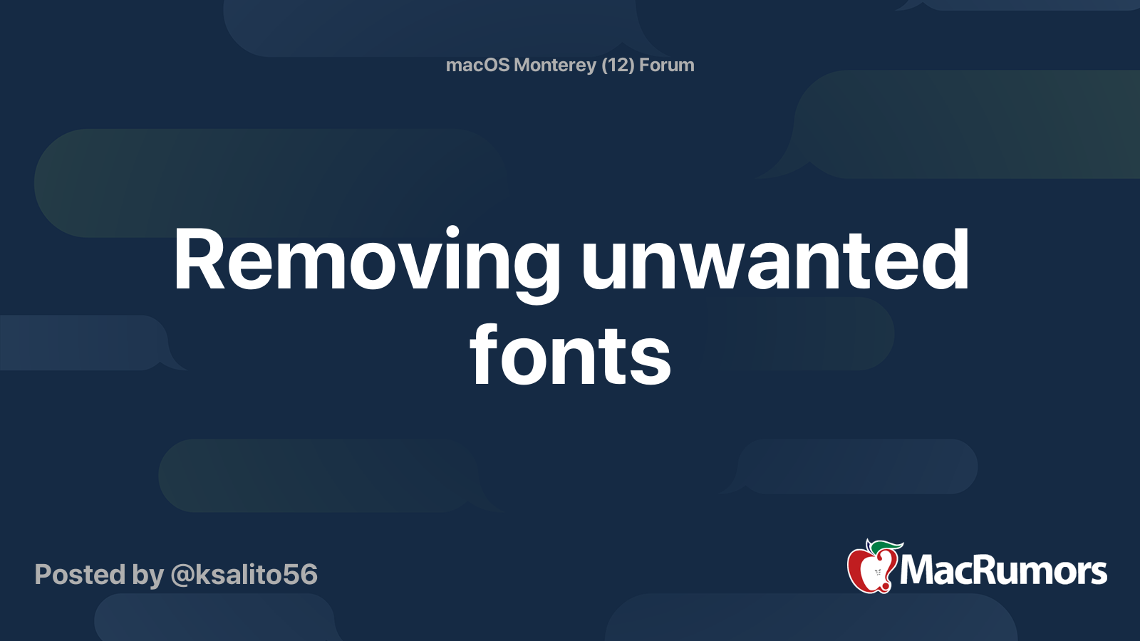 Removing unwanted fonts | MacRumors Forums