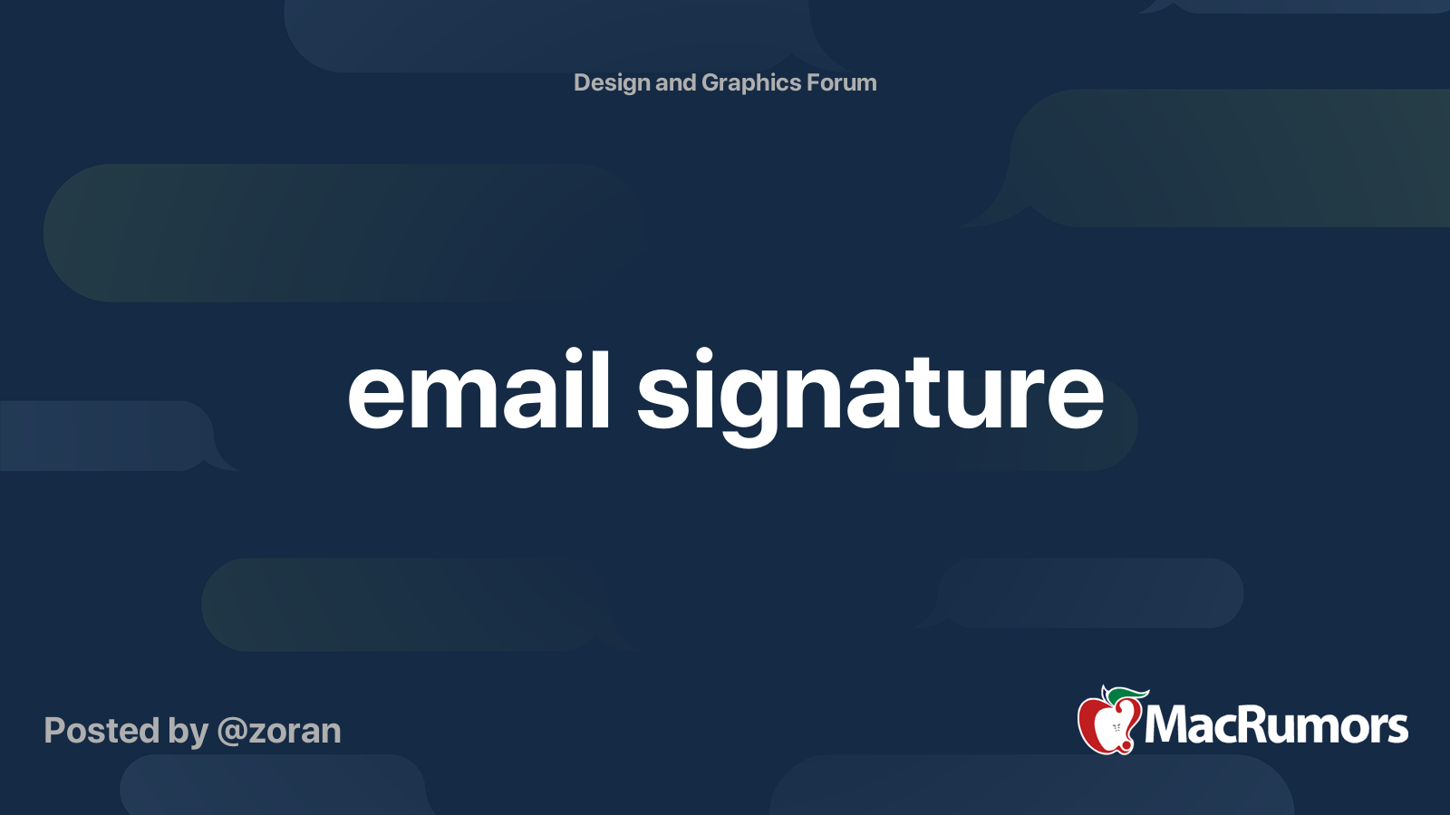 email signature | MacRumors Forums