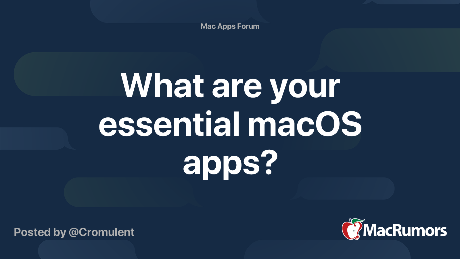 What are your essential macOS apps? | MacRumors Forums