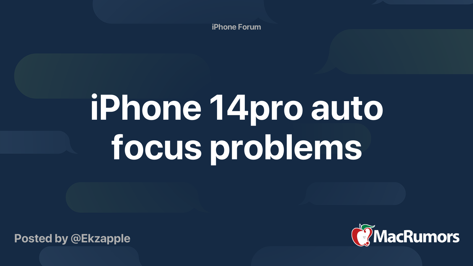iPhone 14pro auto focus problems | MacRumors Forums