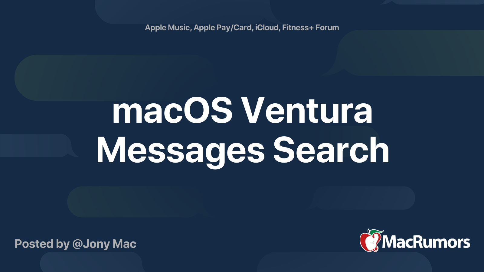 macOS Ventura Messages Search | MacRumors Forums