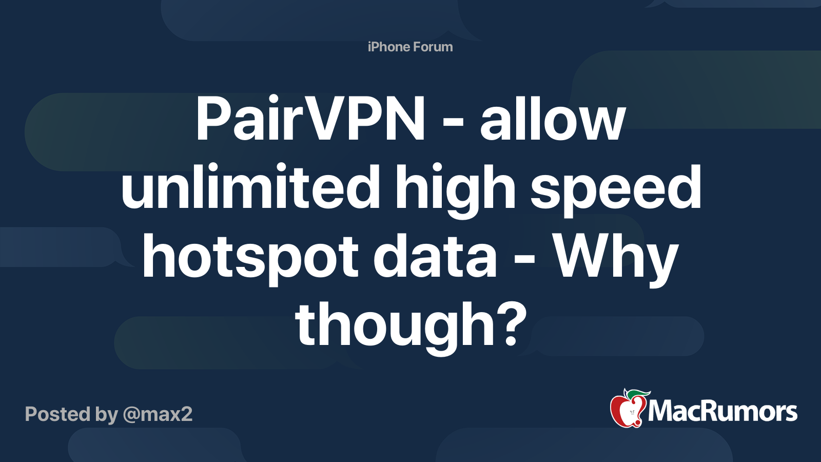 PairVPN - allow unlimited high speed hotspot data - Why though ...