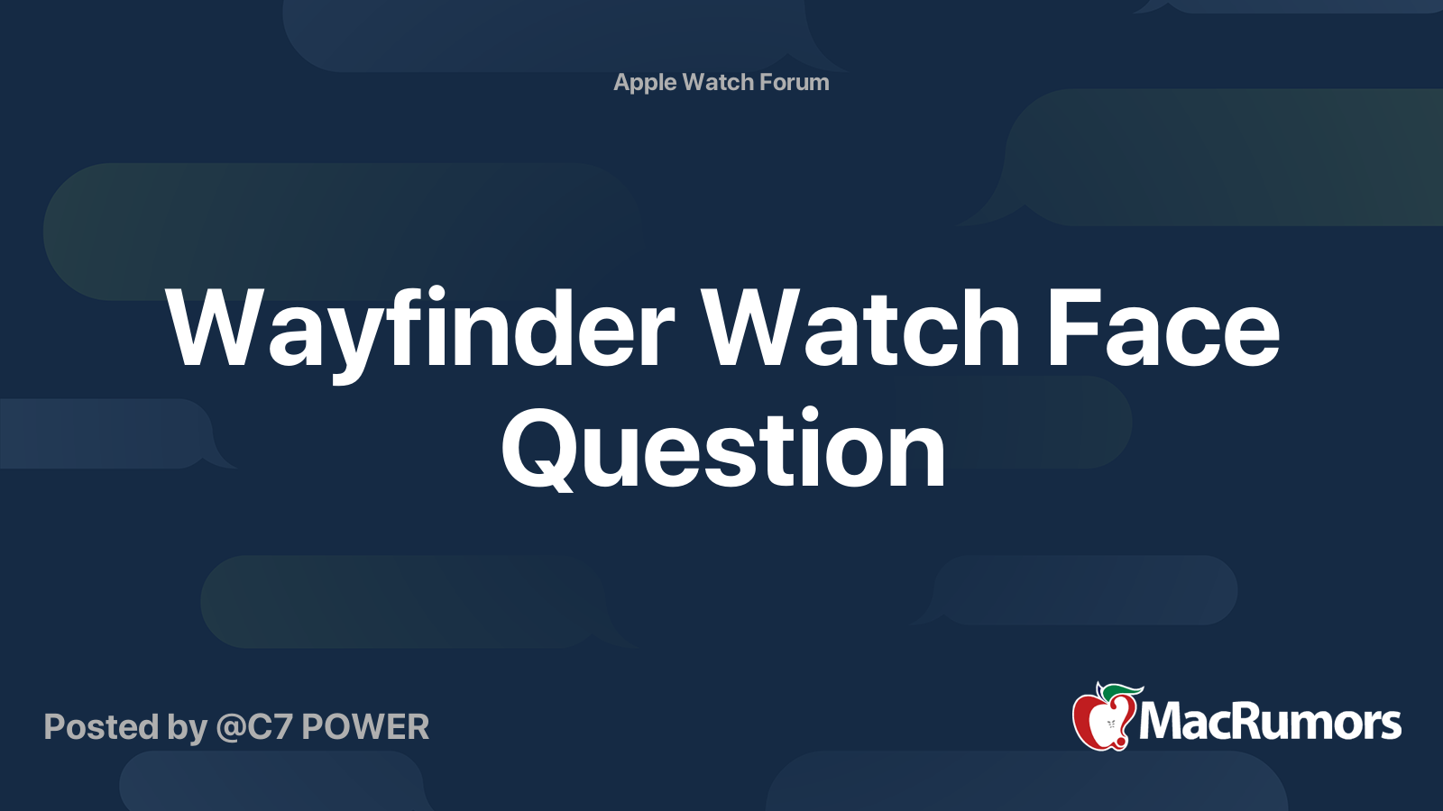 Wayfinder Watch Face Question | MacRumors Forums