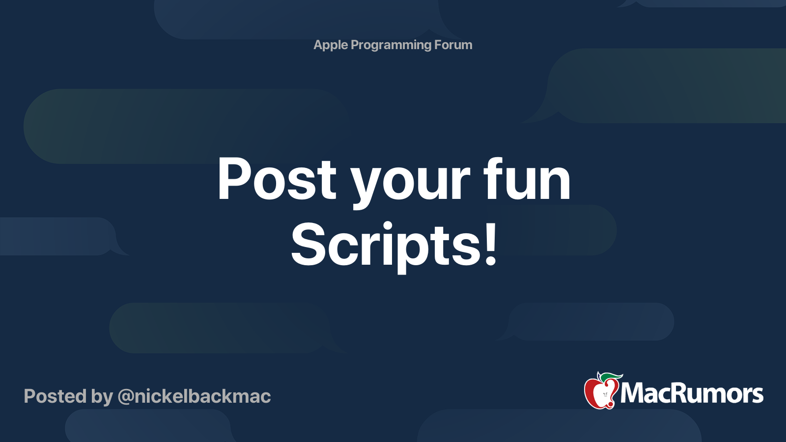 Post your fun Scripts! | MacRumors Forums