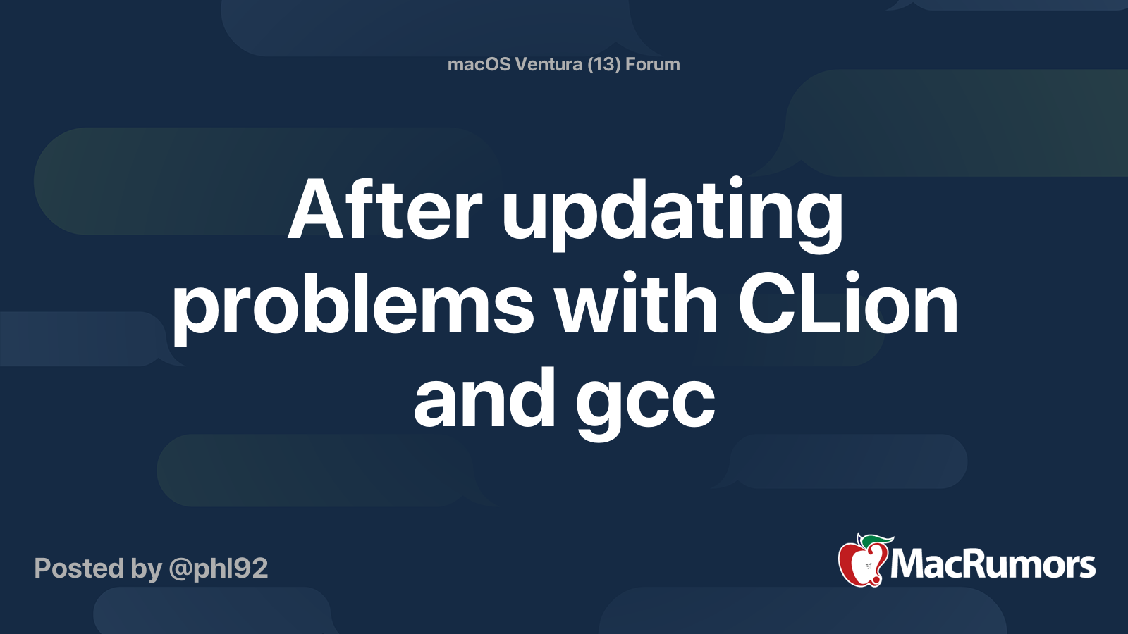 After Updating Problems With Clion And Gcc Macrumors Forums