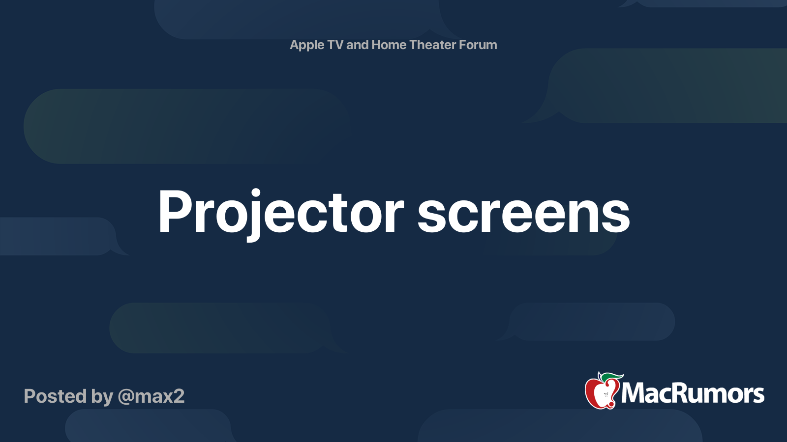 Projector screens | MacRumors Forums