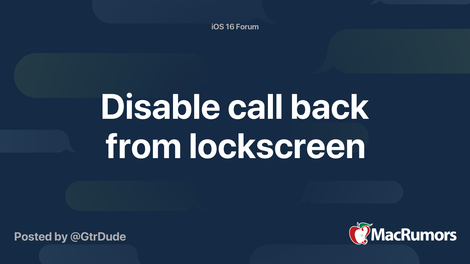 Disable call back from lockscreen | MacRumors Forums