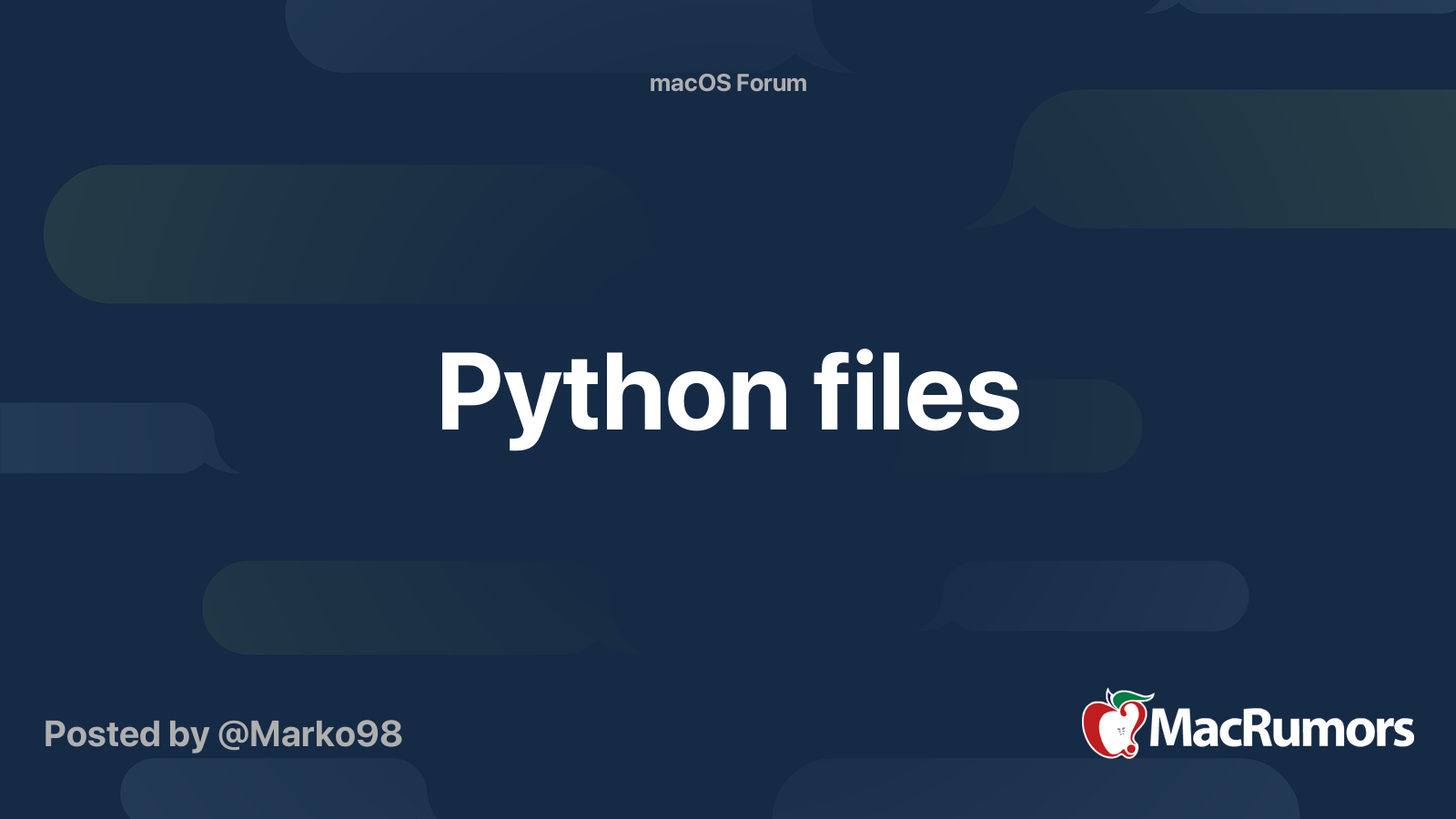 Python files | MacRumors Forums