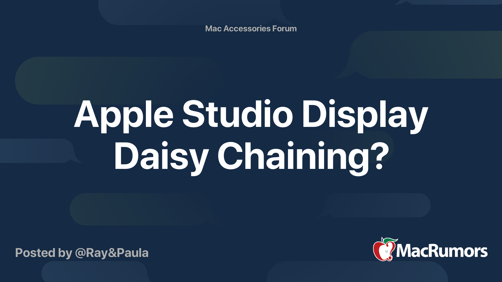 Apple Studio Display Daisy Chaining? | MacRumors Forums