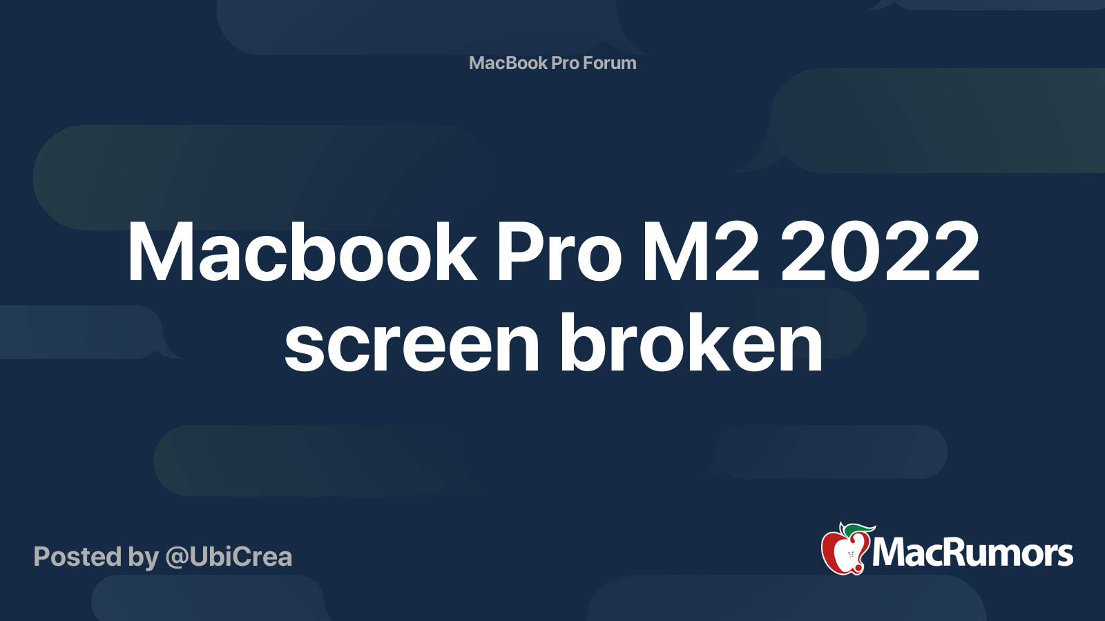 Macbook Pro M2 2022 screen broken | MacRumors Forums